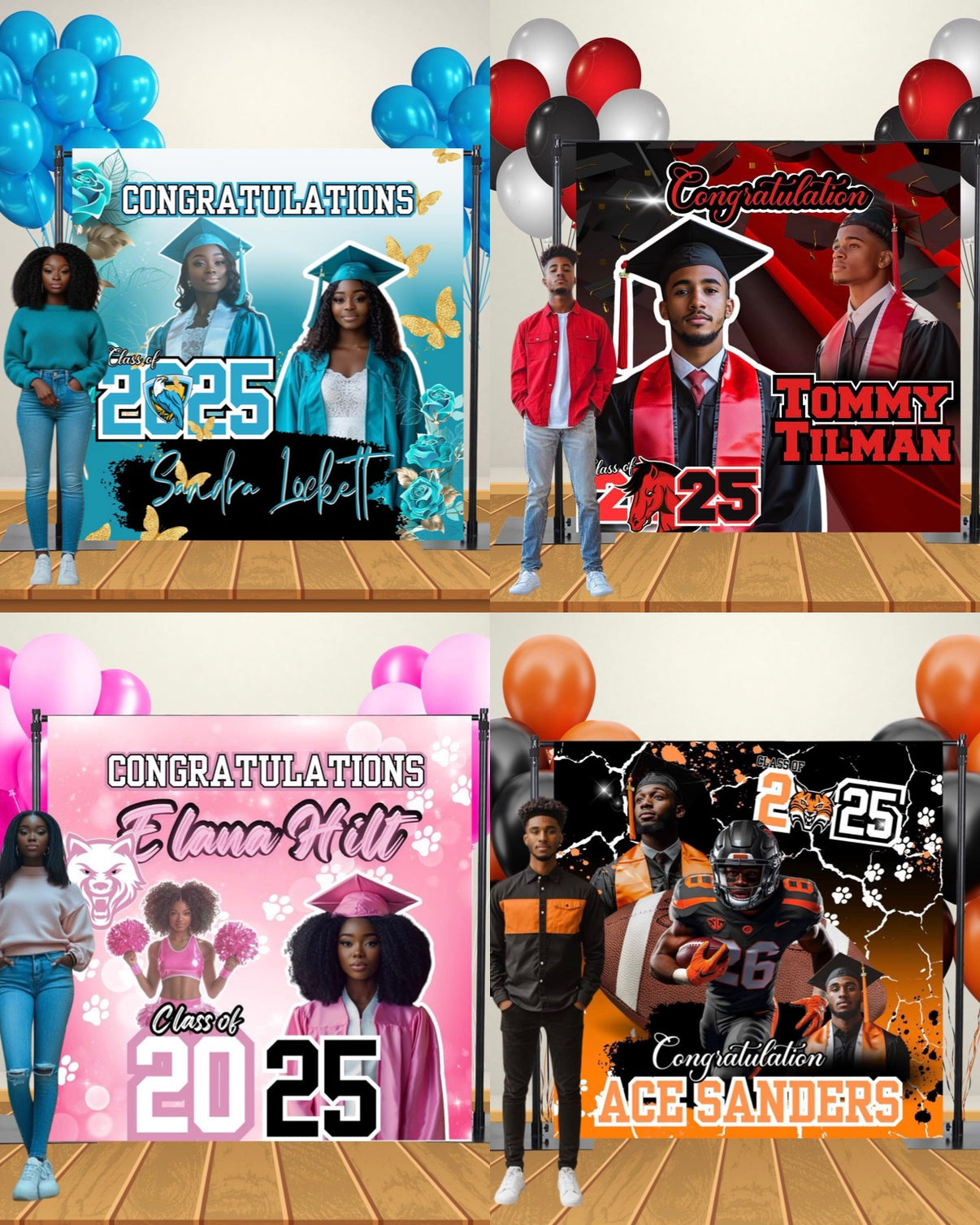 GRADUATION BANNER 4 PC EDITABLE DESIGN – Blanks Galore